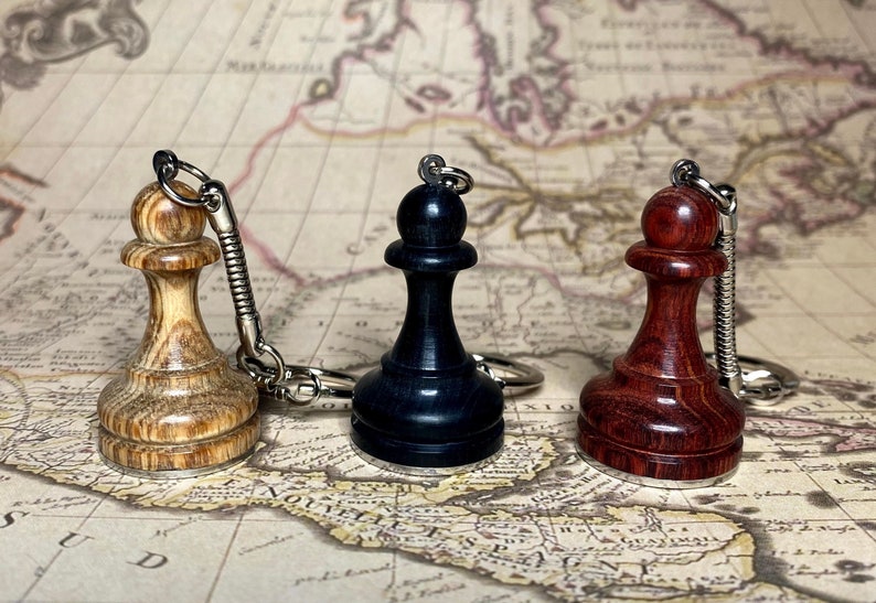 Custom Engraved Pawn Chess Piece Keychain - Etsy