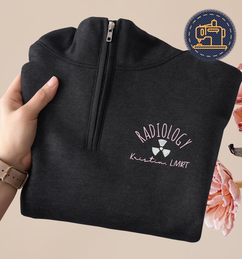 Embroidered Rad Tech LMRT 1/4 Zip Sweatshirt, Custom RT Pullover ...