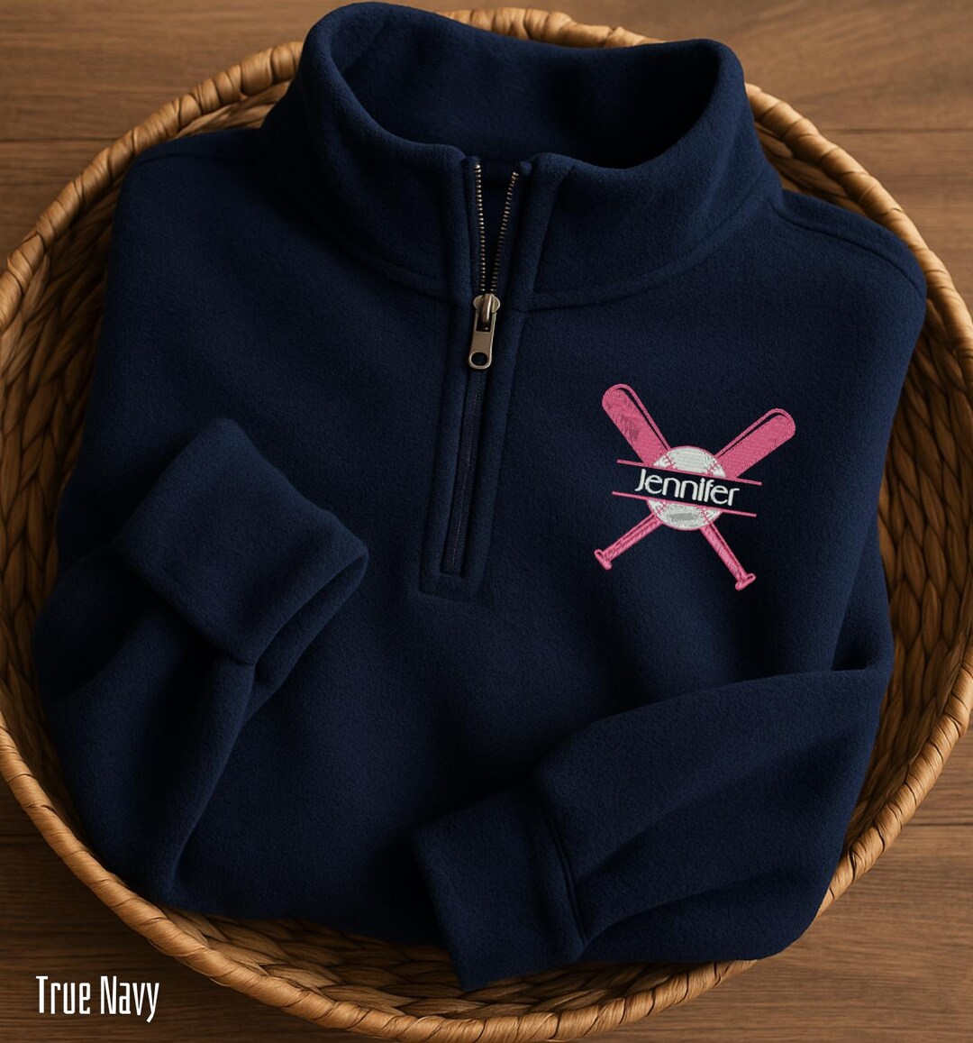 Custom Embroidered Baseball Quarter Zip Sweatshirt, Personalized ...
