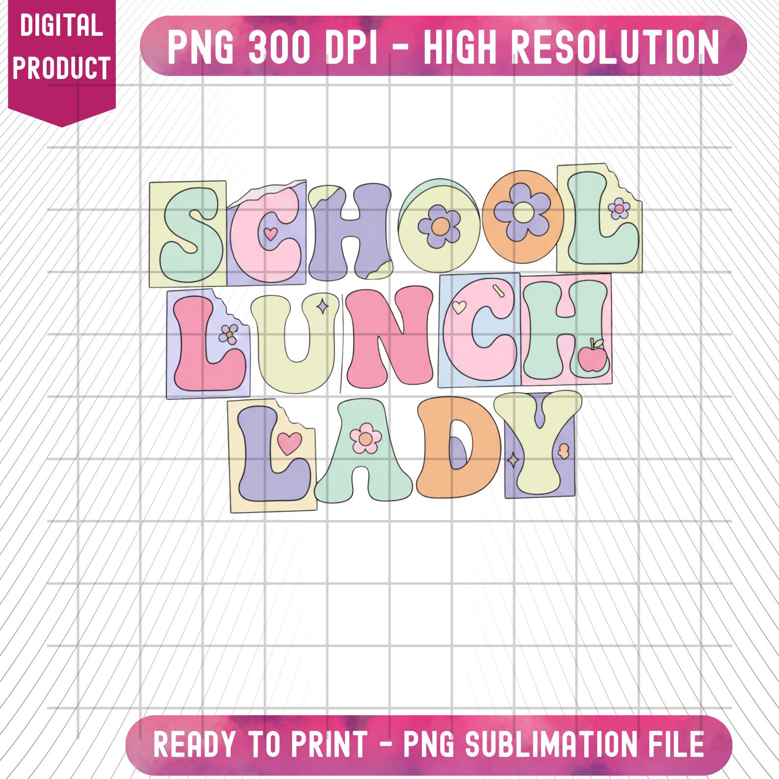 School Lunch Lady PNG, Back to School Preppy Style Design, Cute Lunch ...
