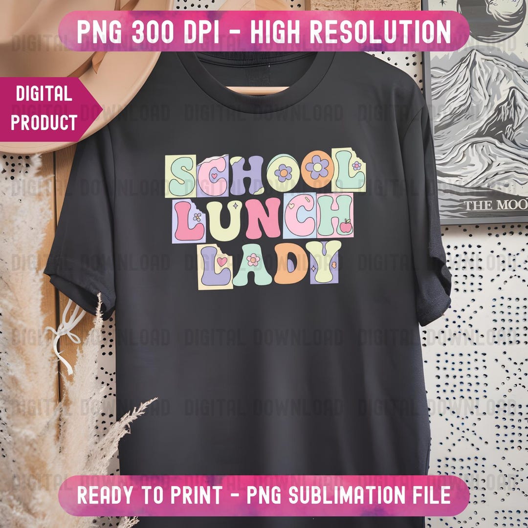 School Lunch Lady PNG, Back to School Preppy Style Design, Cute Lunch ...