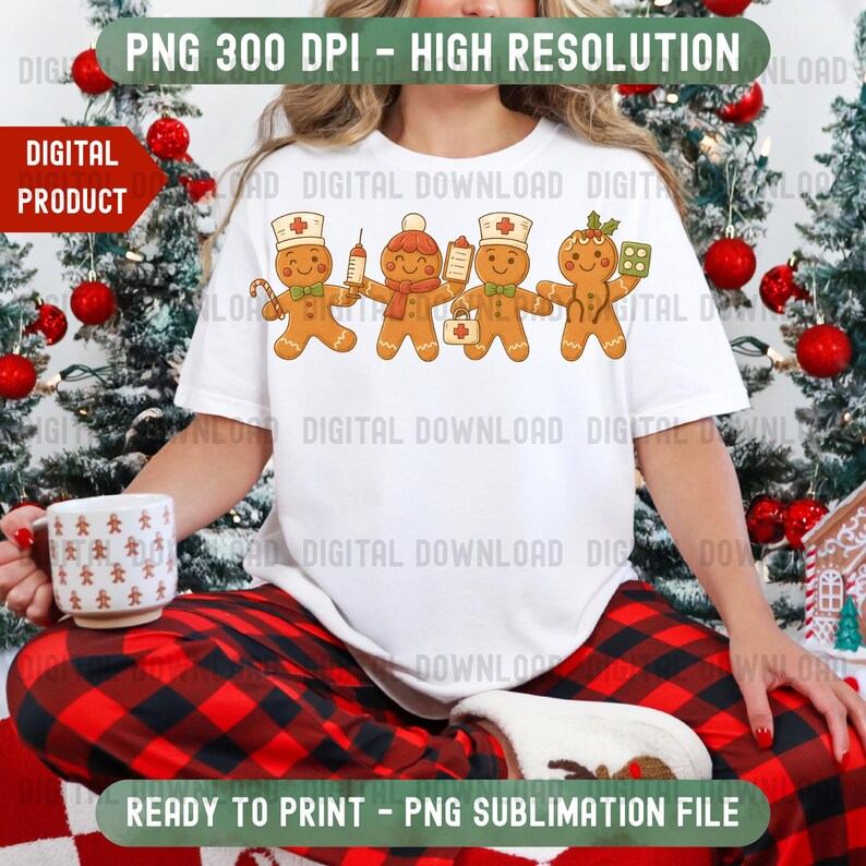 Gingerbread Nurse Christmas PNG, Cute RN Cookie Clipart, Medical Nurse ...