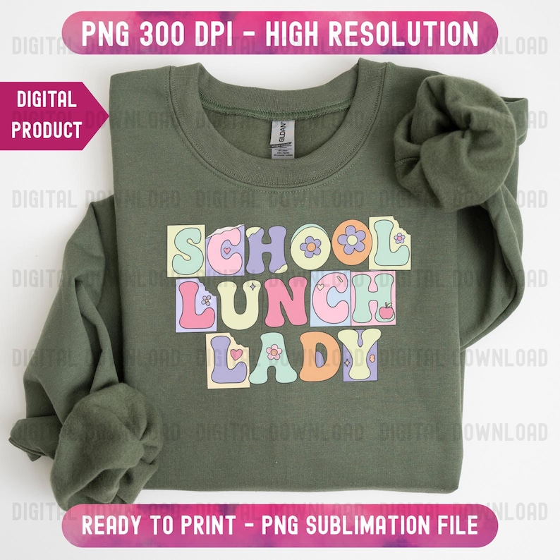School Lunch Lady PNG, Back to School Preppy Style Design, Cute Lunch ...