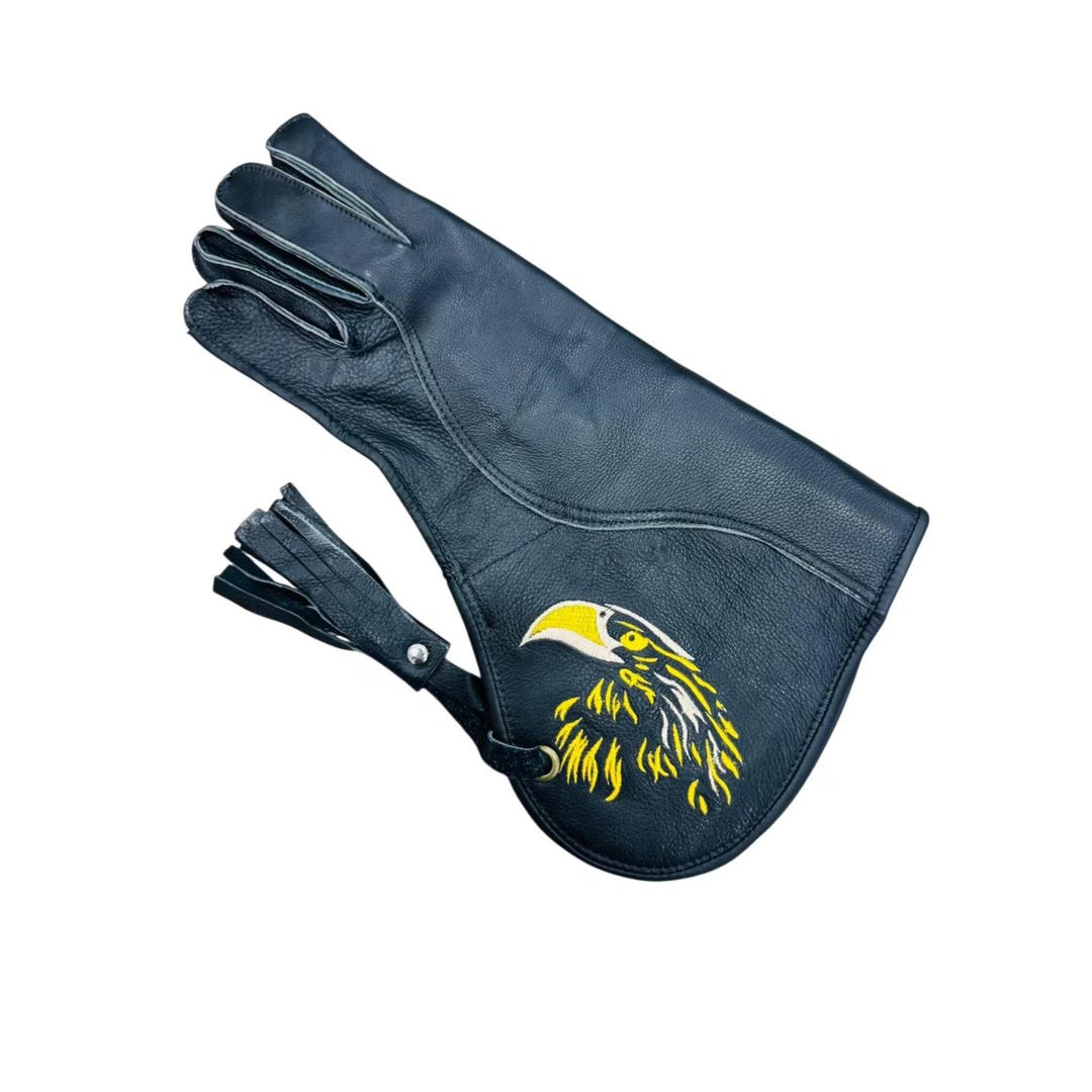Handmade Cowhide Leather Falconry Glove With Falcon Embroidery - Etsy