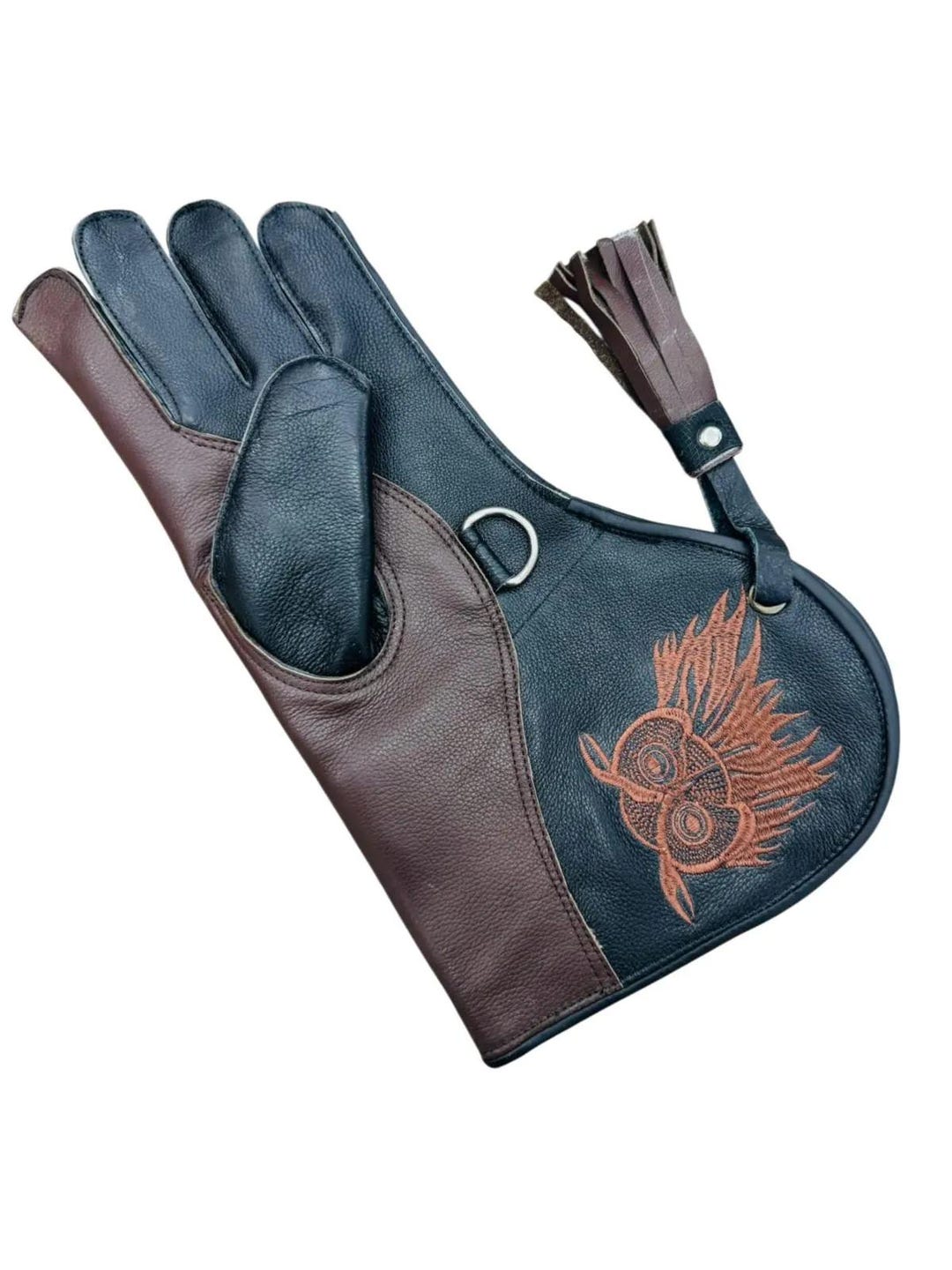 Cowhide Leather Falconry Glove With Owl Embroidery - Etsy