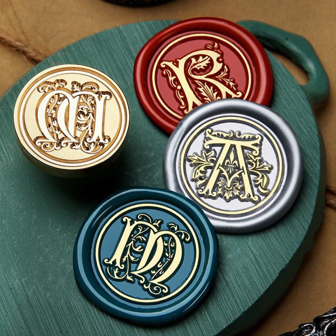 Retro Totem Letters | Copper Wax Seal Stamp | Custom Metal Head | Metal Stamp for Cards ...