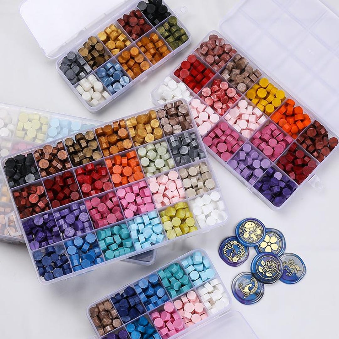 Octagon Wax Seal Beads Box Set Color Palette Mixed Wax Seal Pellets ...