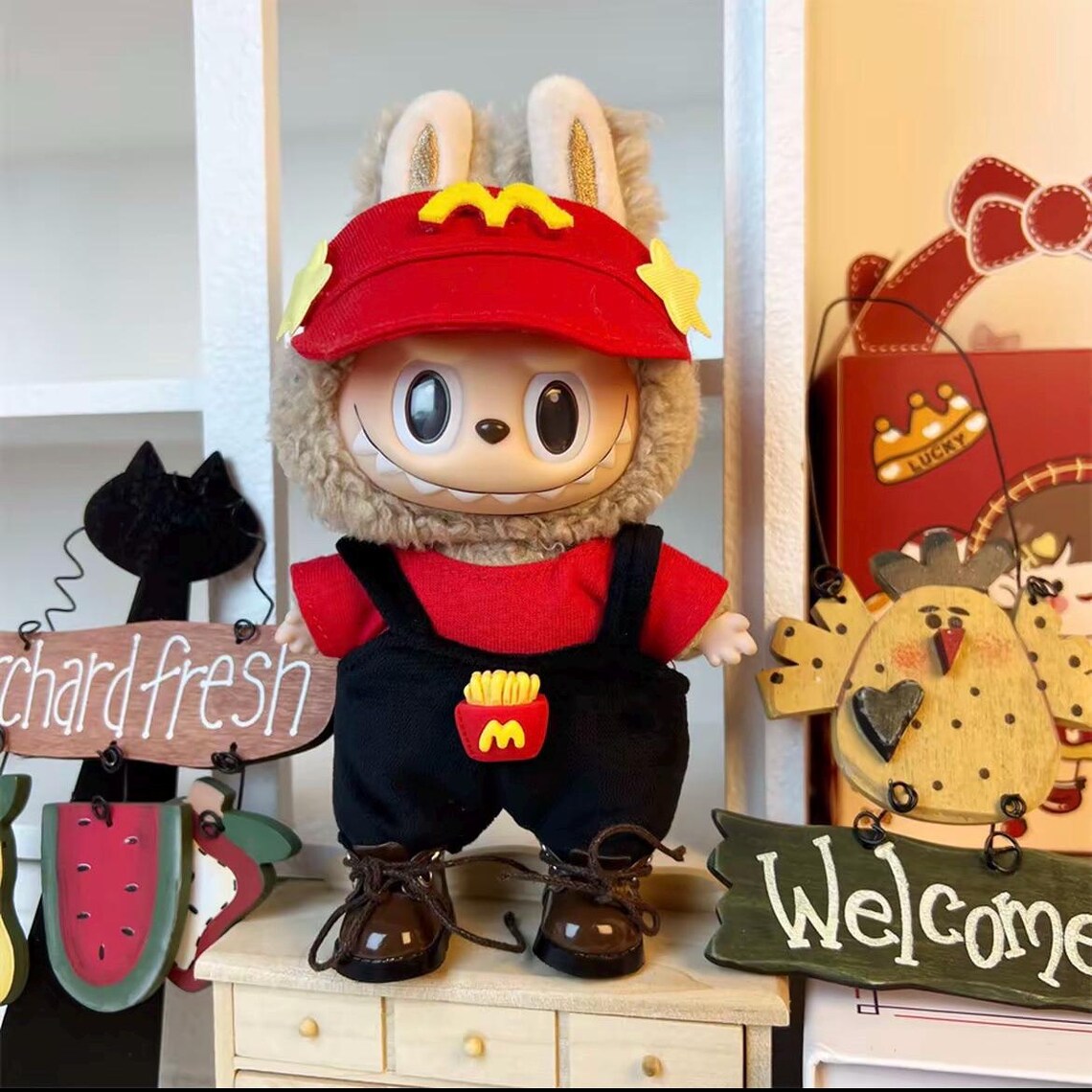 Mcdonald’s Uniform Outfit for Labubu – 3-piece Set With “M” Cap, Logo ...