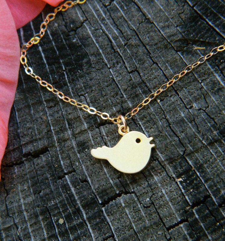 Bird Necklace Bird Charm Necklace Minimal Jewelry Birthday | Etsy