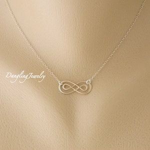 Infinity Necklace, Wedding Jewelry, Bridesmaid Gift, Double Infinity ...