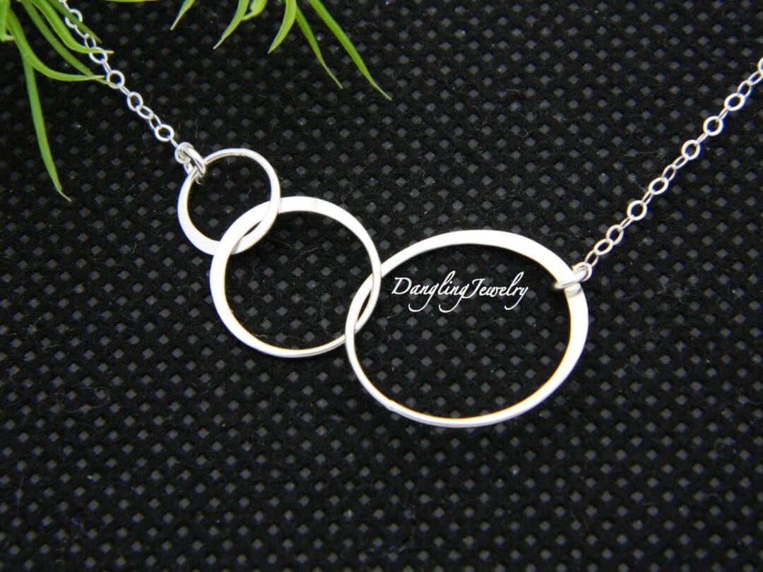 Triple Inifinty Necklace, Three Sister Necklace, Triple Circle Necklace ...