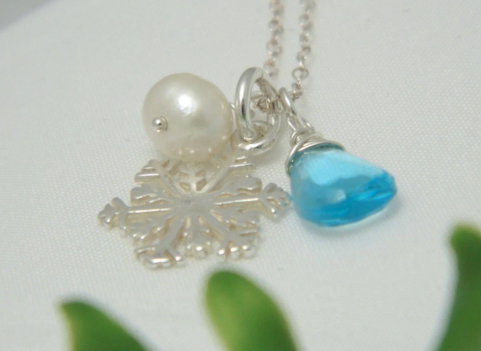 Personalized Snowflake Necklace December Birthstone Necklace - Etsy