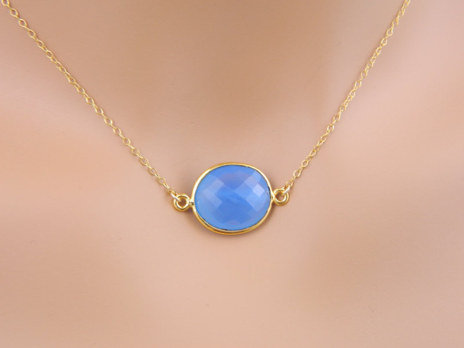 Gemstone Necklace GOLD Pendant Necklace Gold Filled - Etsy