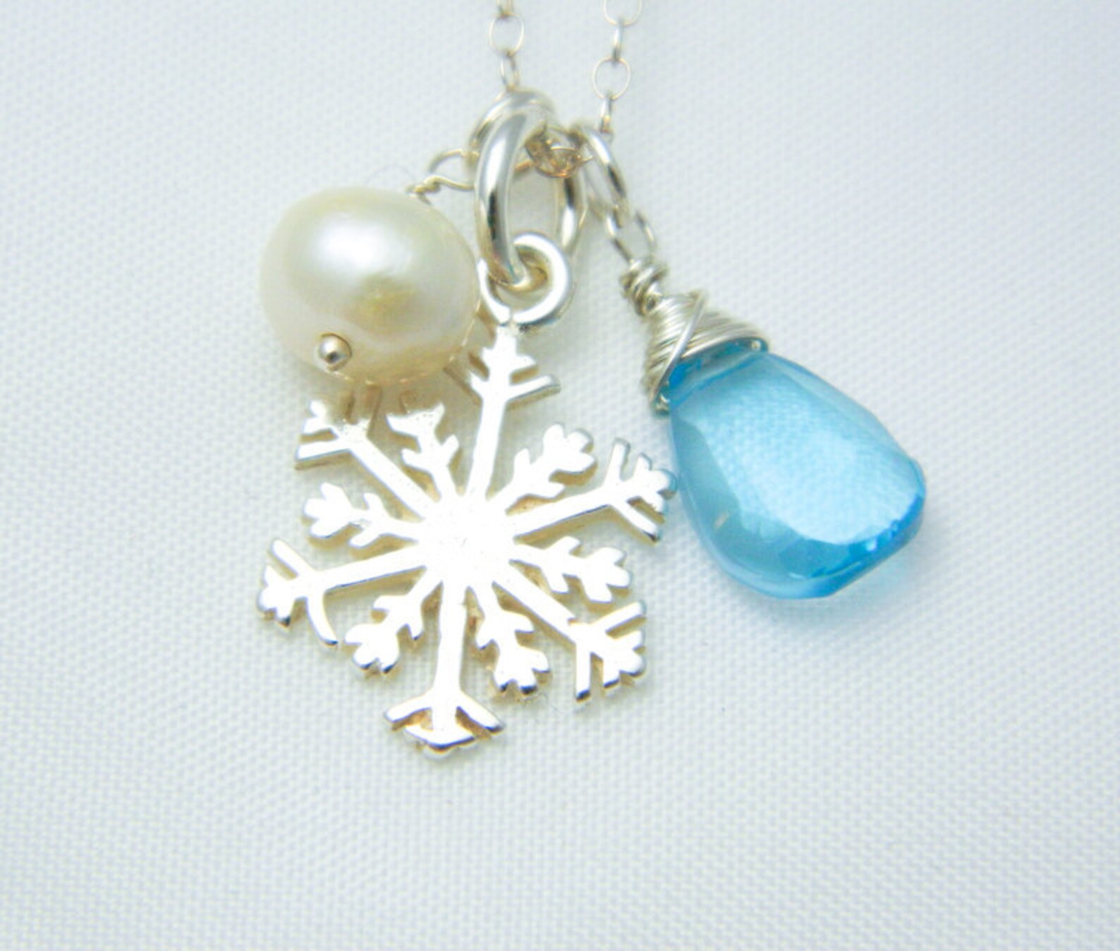 Personalized Snowflake Necklace December Birthstone Necklace - Etsy