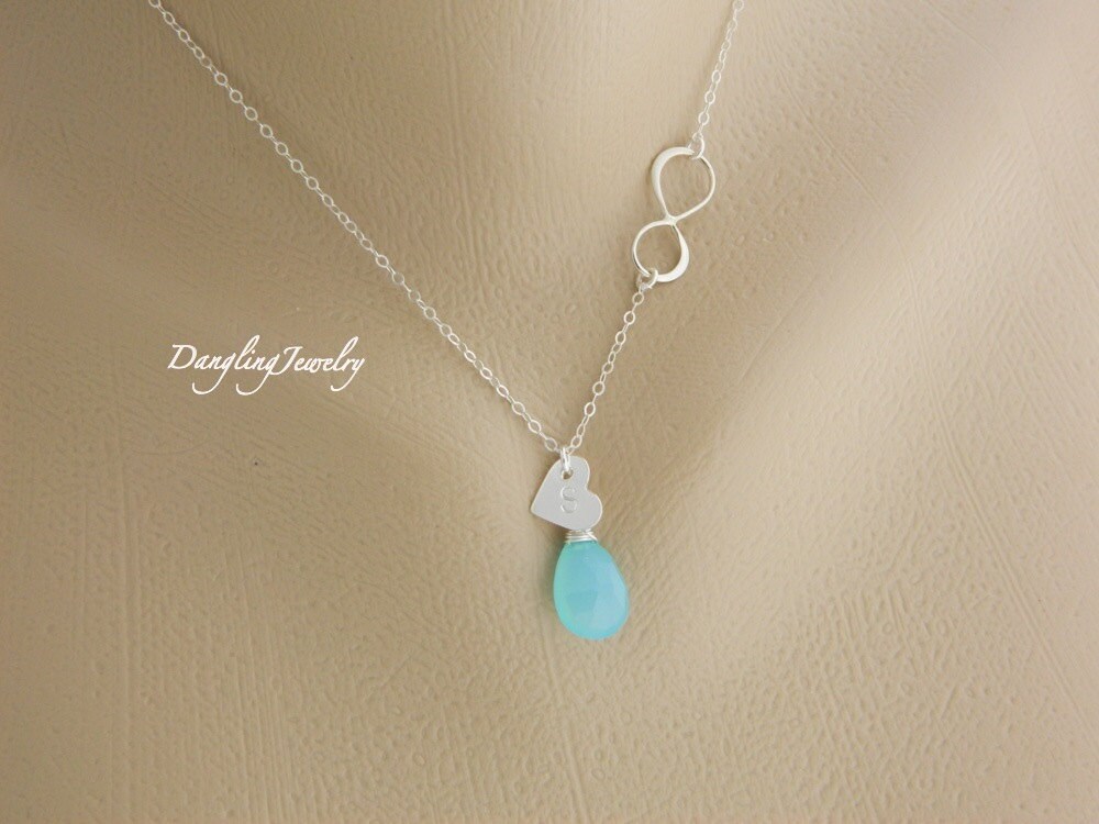 Personalized Infinity Necklace, Heart Necklace, Bridesmaid Gift ...