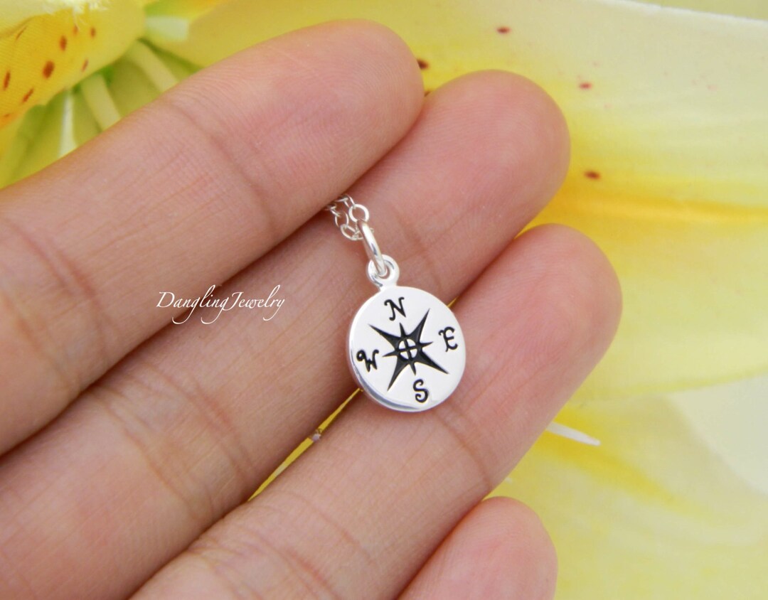 Compass Necklace, Graduation Gift, College Graduation Gift, Silver or ...