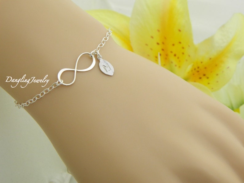 Custom Monogram Bracelet, GOLD Infinity Bracelet, Birthstone Initial ...