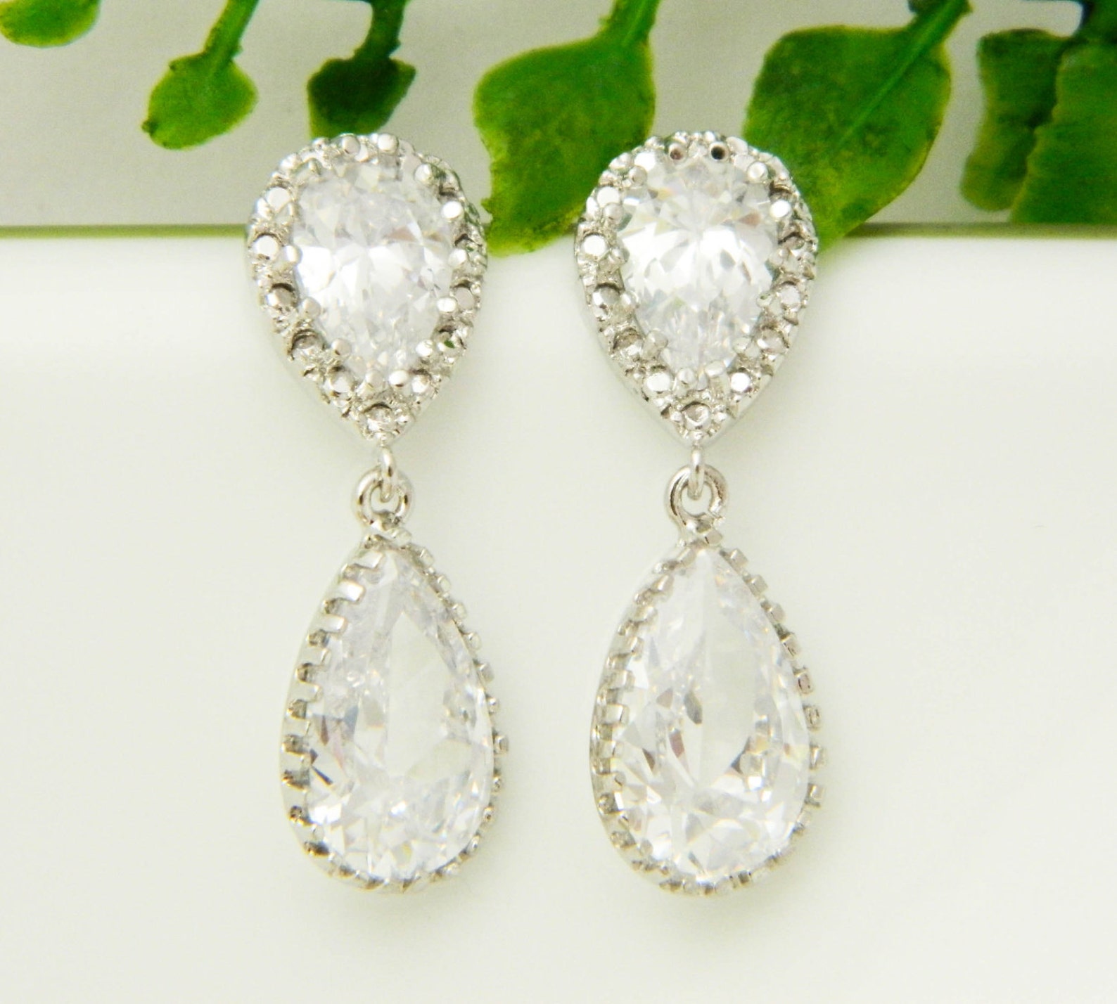 Bridal Crystal Earrings Wedding Rhinestone Stud Earrings - Etsy