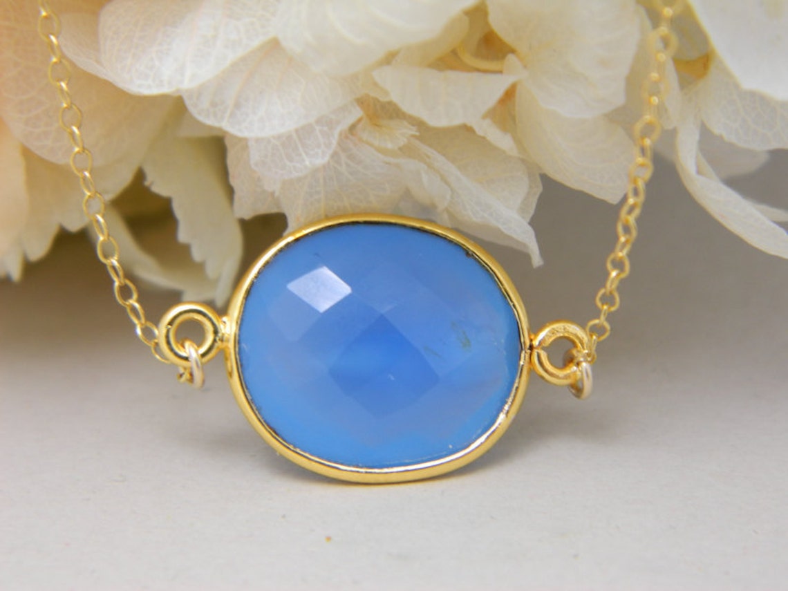 Gemstone Necklace Gold Pendant Necklace Gold Filled Etsy