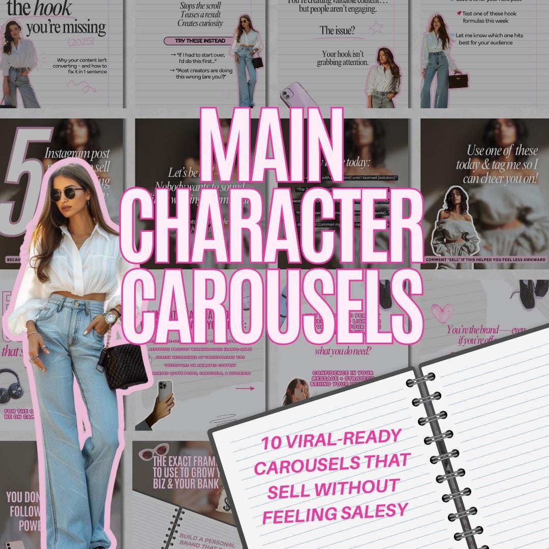 Main Character Carousel Templates | Viral Canva IG Carousels for ...
