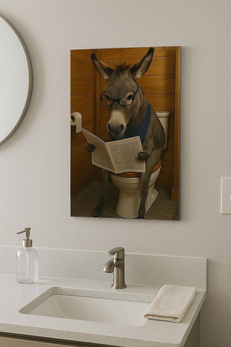 Funny Donkey Reading Wall Art • Digital Download • Instant Printable ...