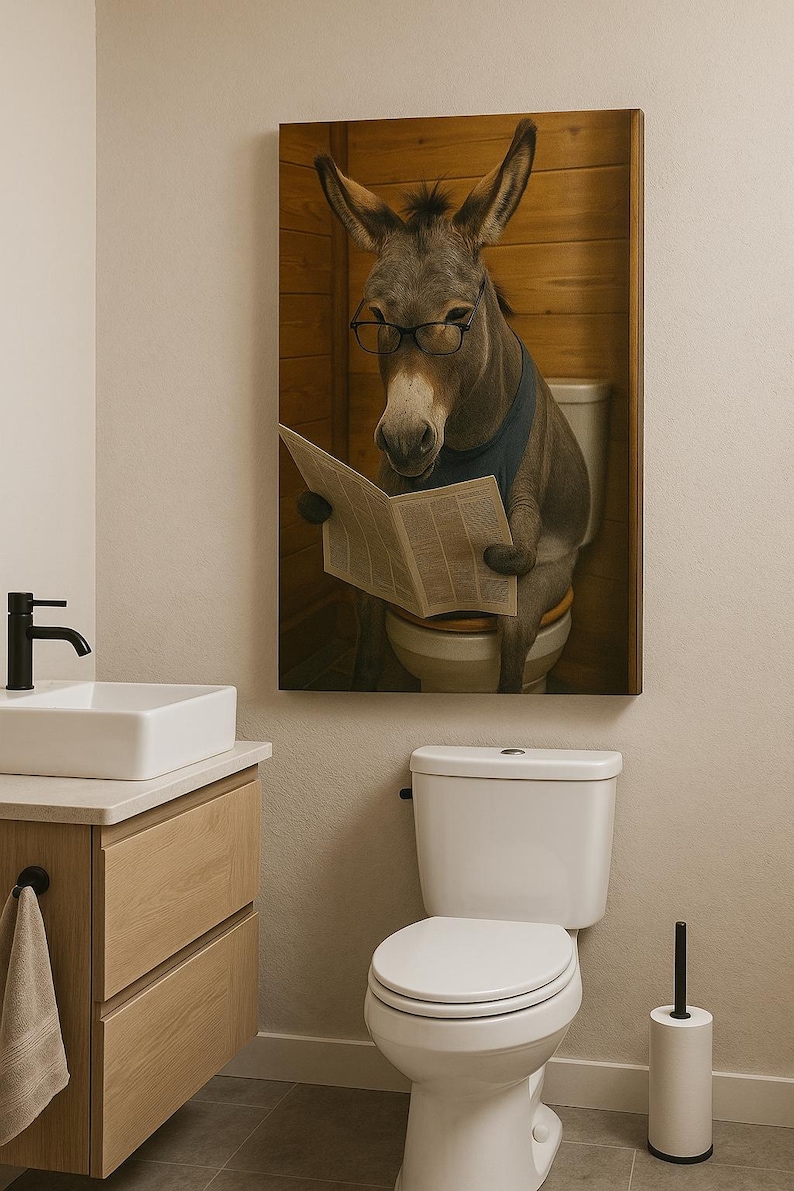 Funny Donkey Reading Wall Art • Digital Download • Instant Printable ...