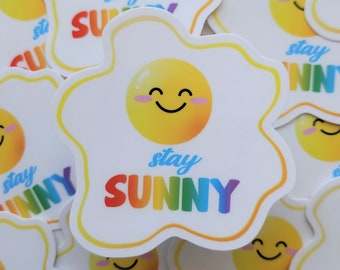 Egg Stickers Sunny Side up Sticker Laptop Sticker White - Etsy