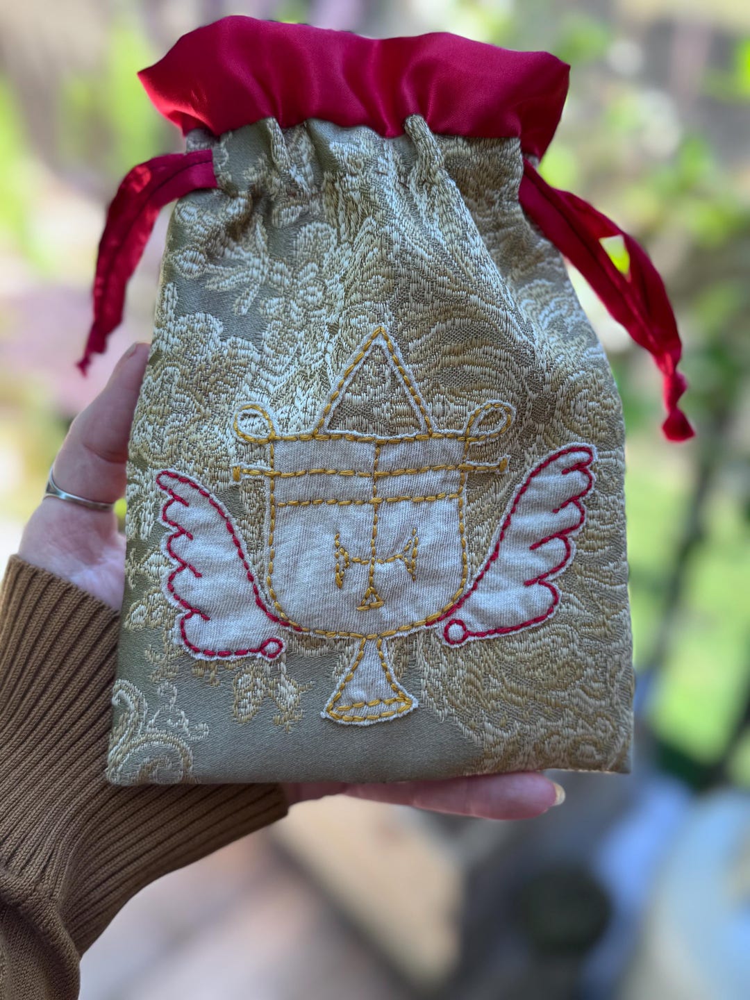 Hand-stitched Tarot Bag: Duke Crocell Sigil, Reclaimed Brocade, Occult ...