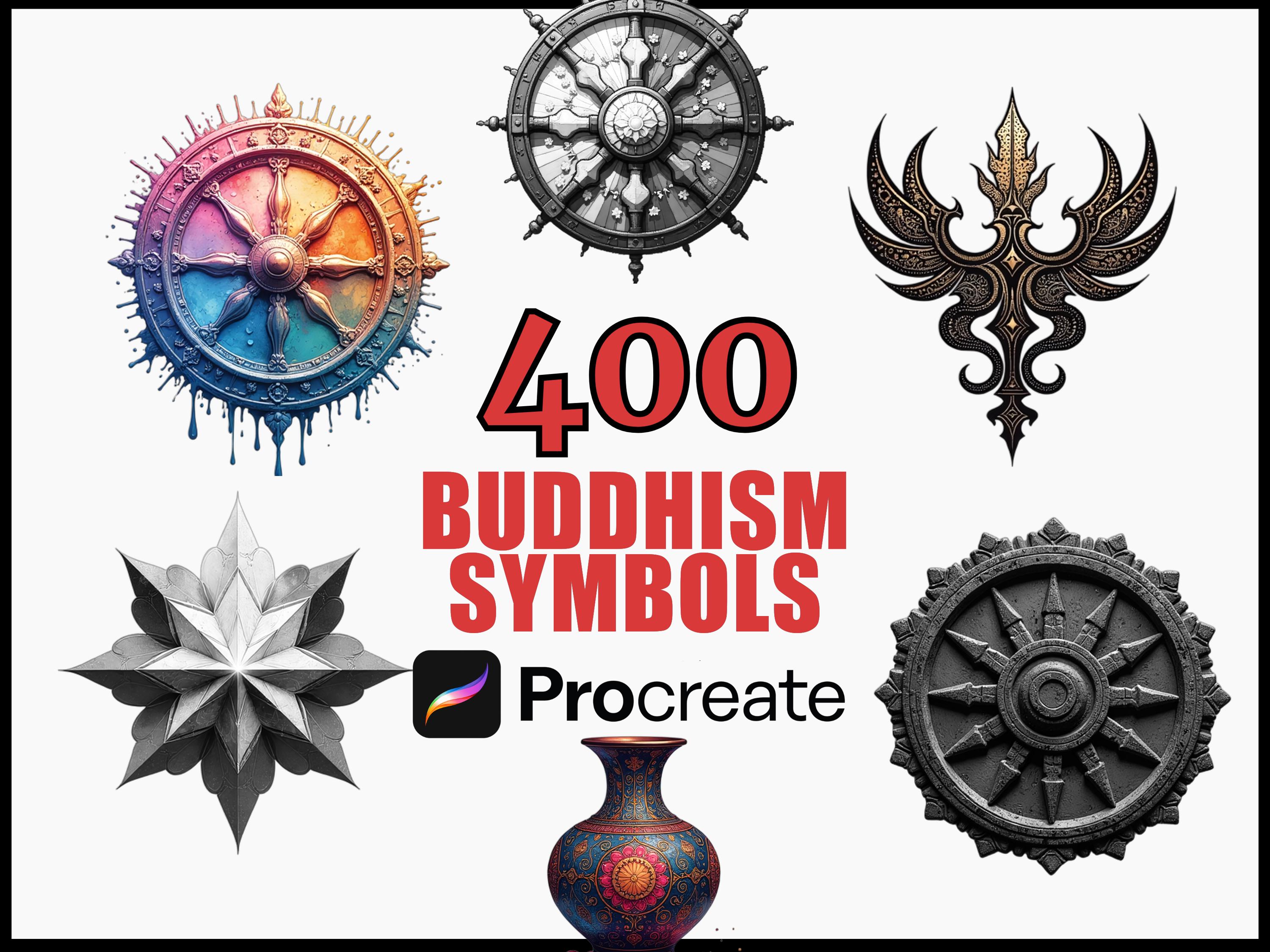 400 Buddhism Symbols Procreate Stamps Brush Set, Spiritual Digital ...