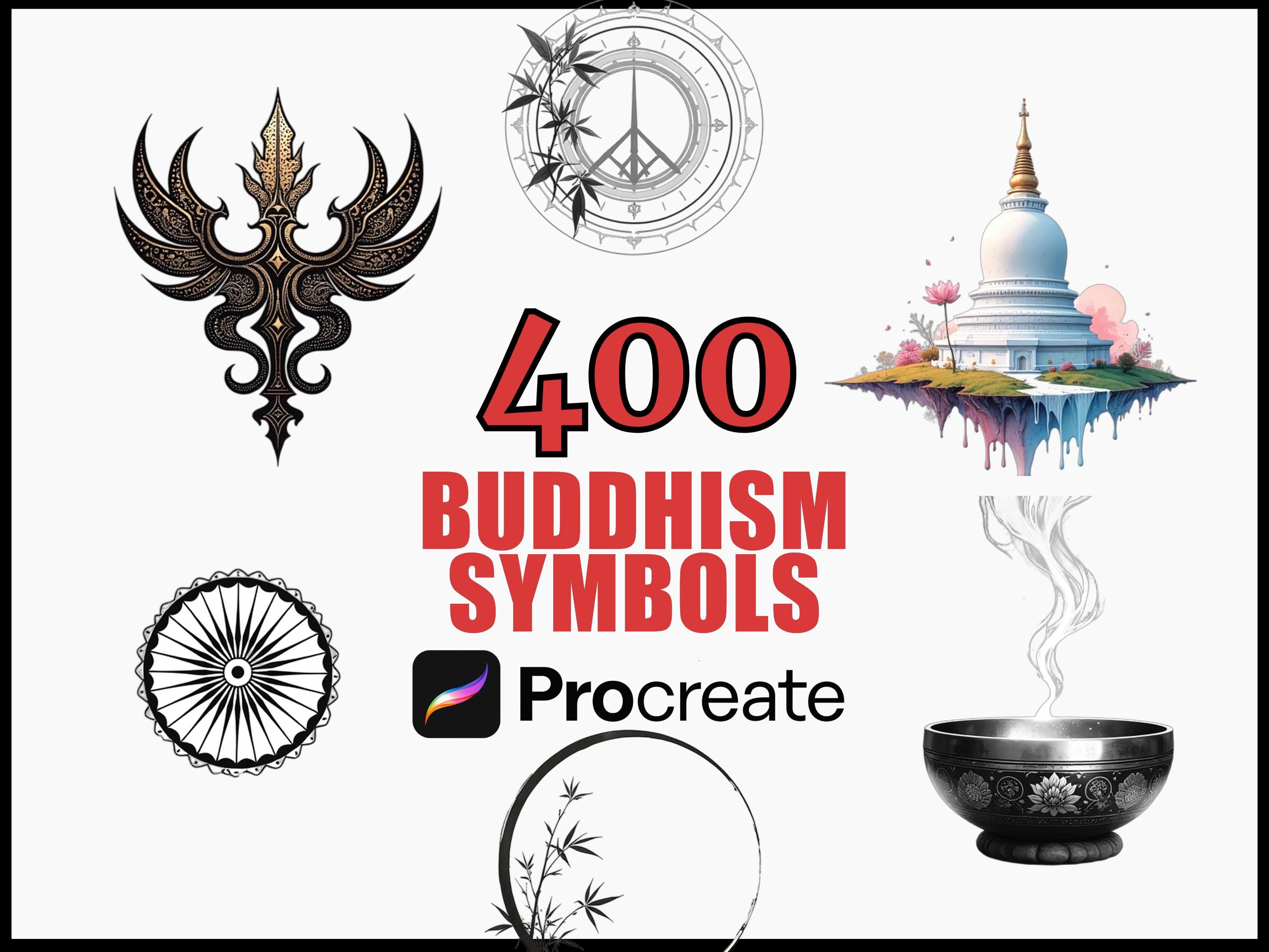 400 Buddhism Symbols Procreate Stamps Brush Set, Spiritual Digital ...