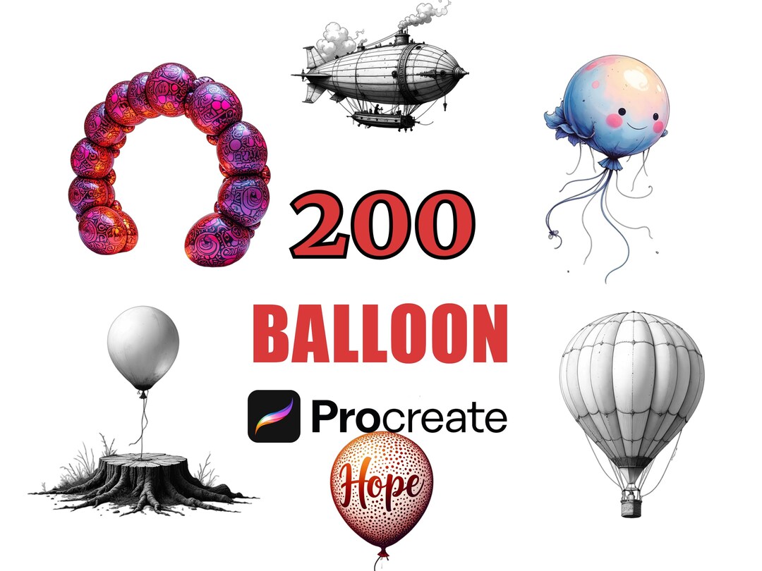 200 Balloon Procreate Brushes, Party Designs (digital Download) - Etsy