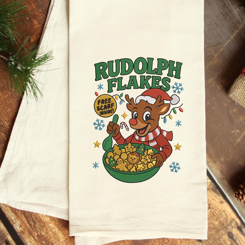 Rudolph Cereal Embroidery Design, Christmas Movie Character Embroidery ...