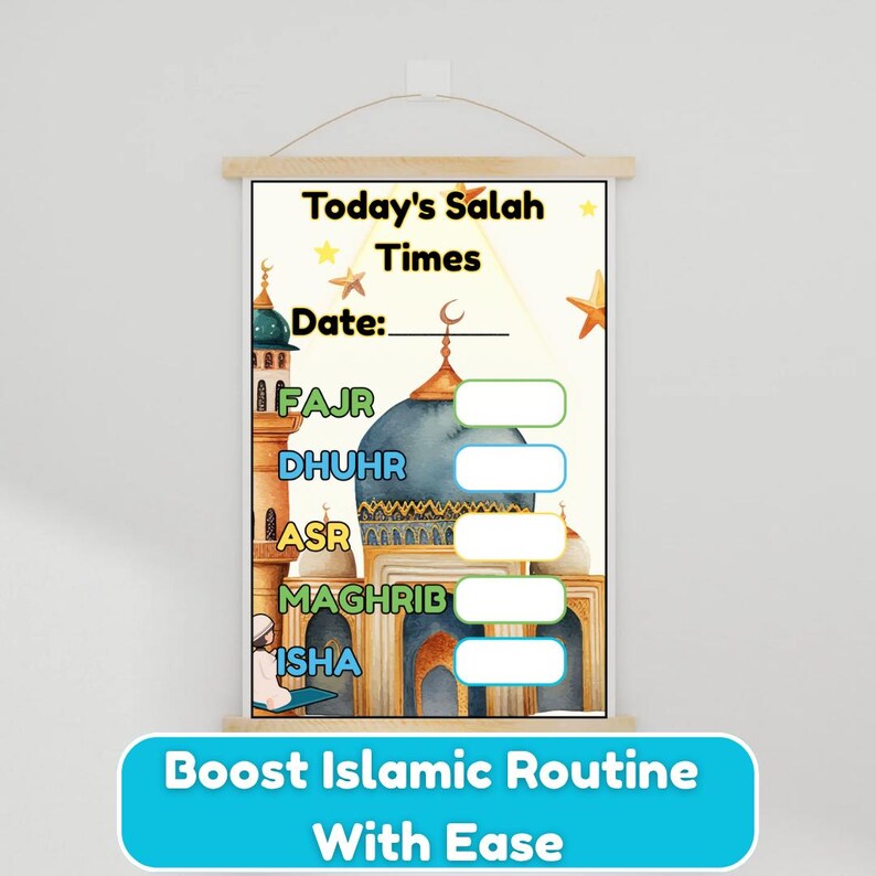 Daily Salah Times Chart for Boys – A4 Islamic Prayer Schedule Printable ...