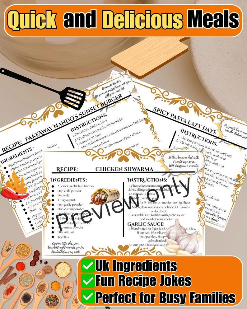 3 Halal Recipe Cards Bundle | UK Muslim Mum Friendly | Nando’s Burger ...