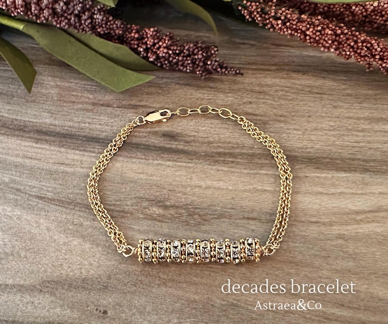 Gold Decades 50th Birthday Bracelet With Preciosa Crystal Rings for ...