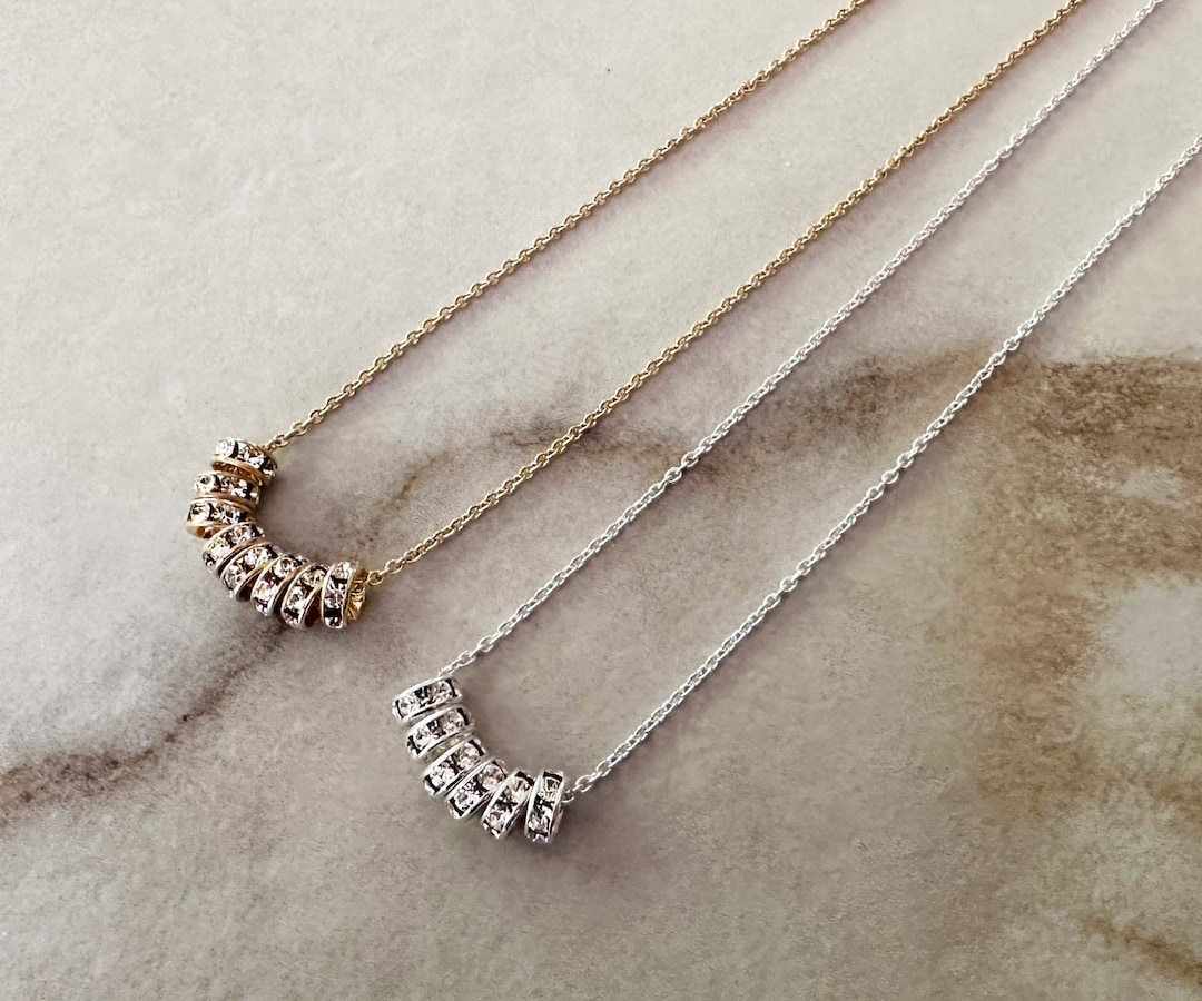 Designer DECADES NECKLACE With Brilliant Crystal Rings for 40th 50th ...