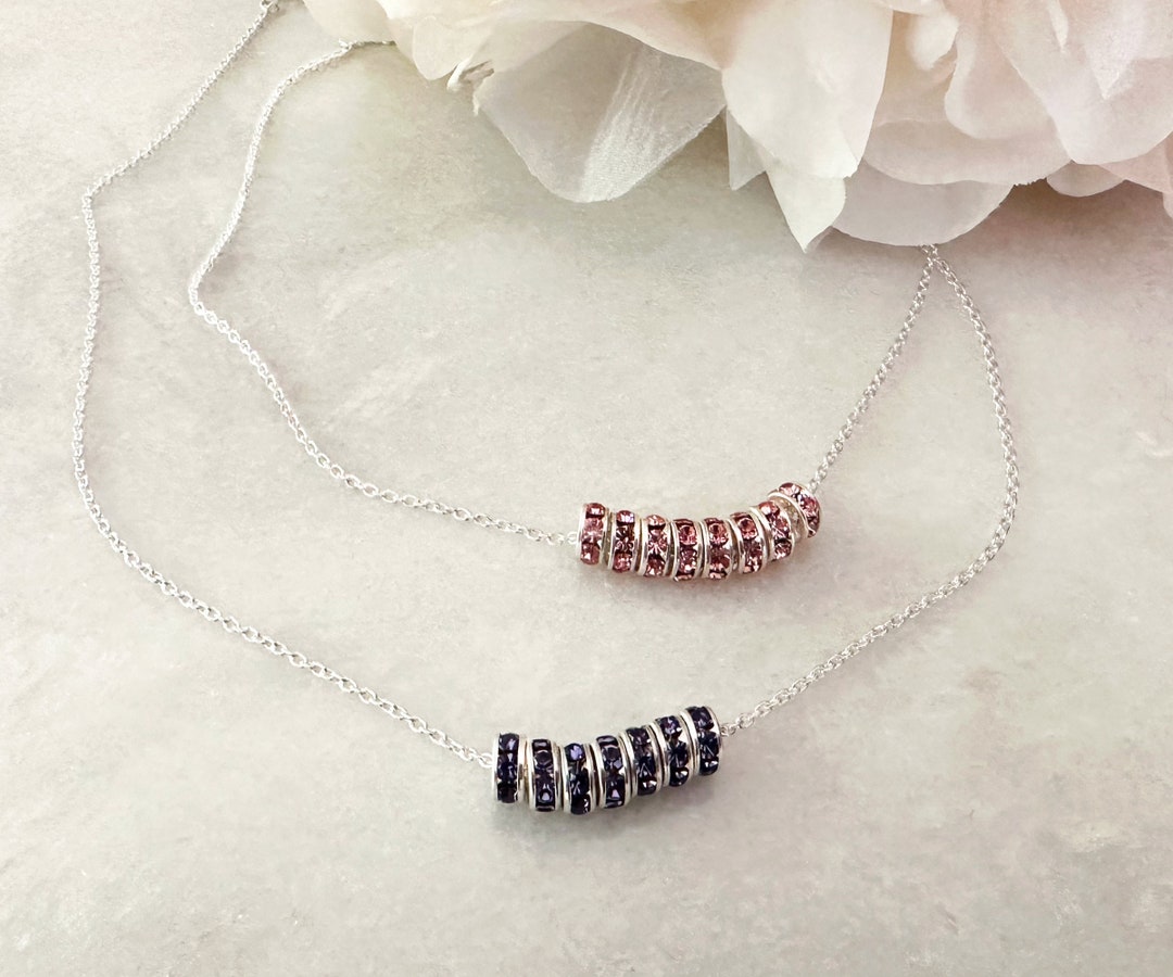 Birthstone Decades Necklace With Preciosa Crystal Rings for 30th 40th ...