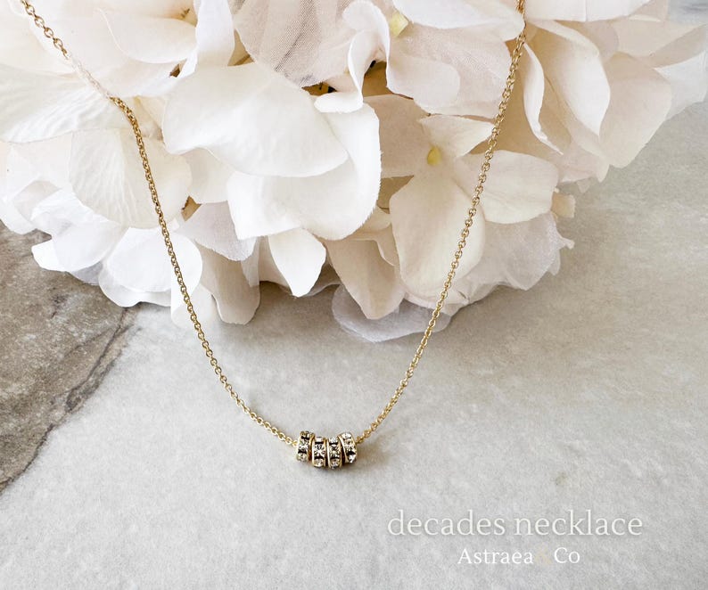 Designer DECADES NECKLACE With Brilliant Crystal Rings for 40th 50th ...