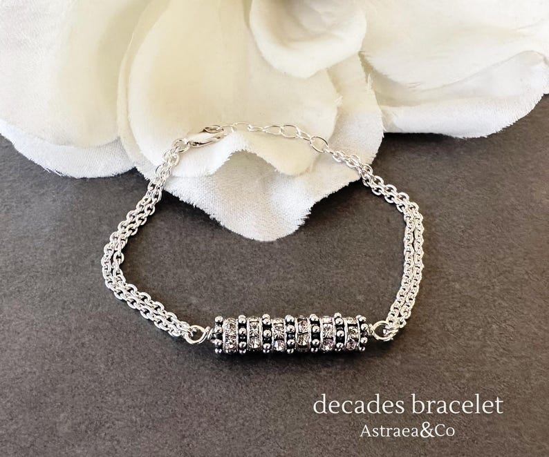 Gold Decades 50th Birthday Bracelet With Preciosa Crystal Rings for ...