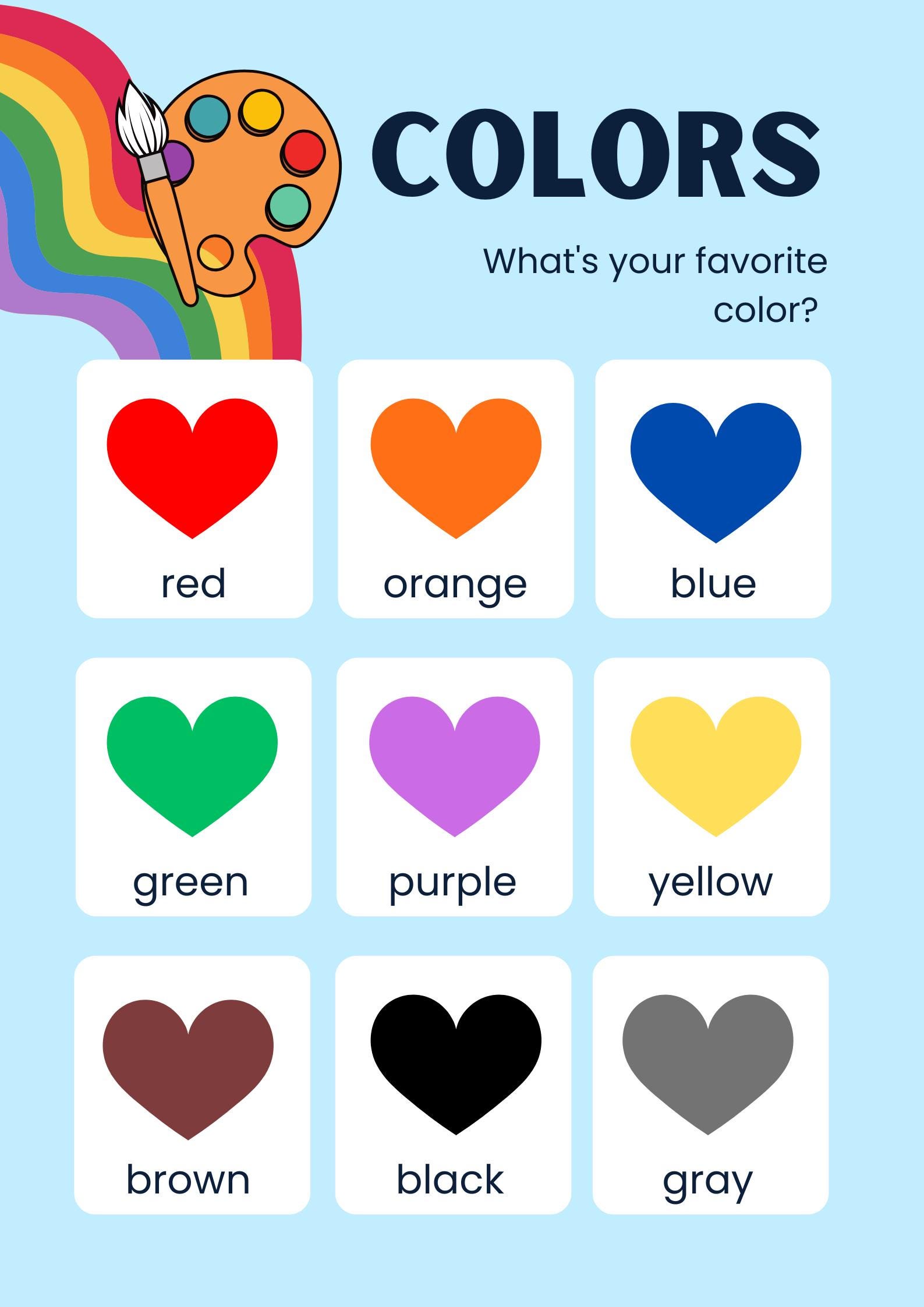 Colors Classroom Poster for Kids – Toddler Learning Activity ...