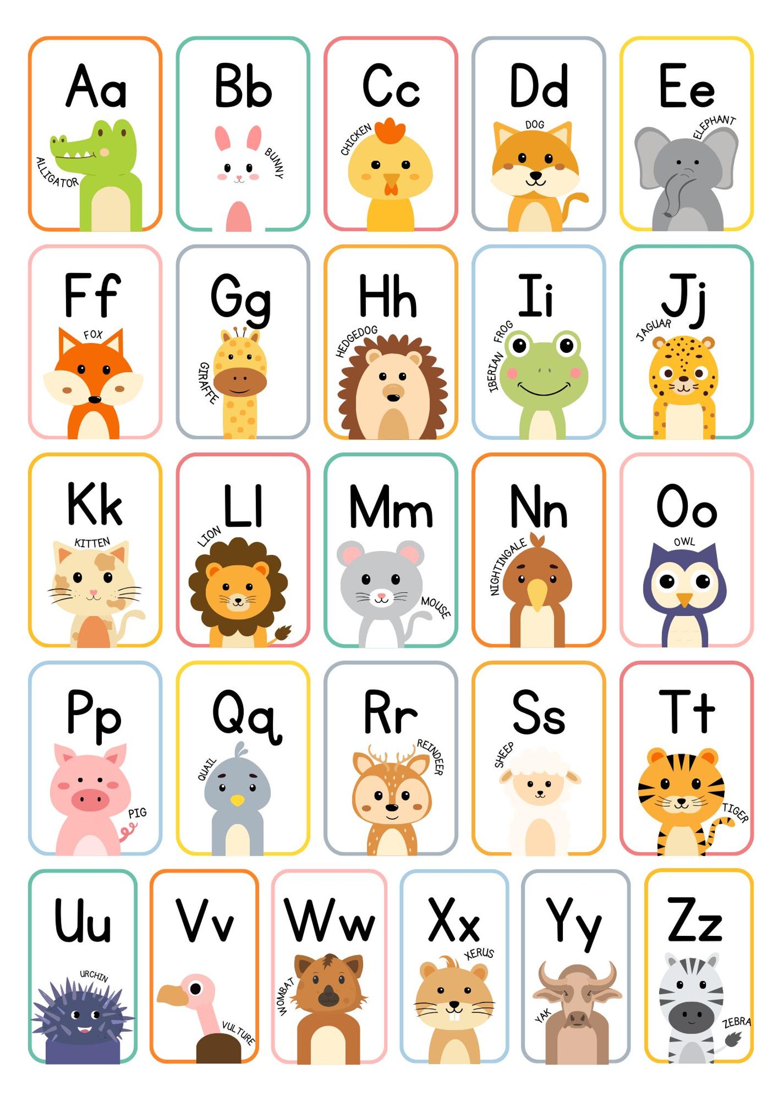 Alphabet Flashcards | ABC Learning Cards | Preschool Printable ...