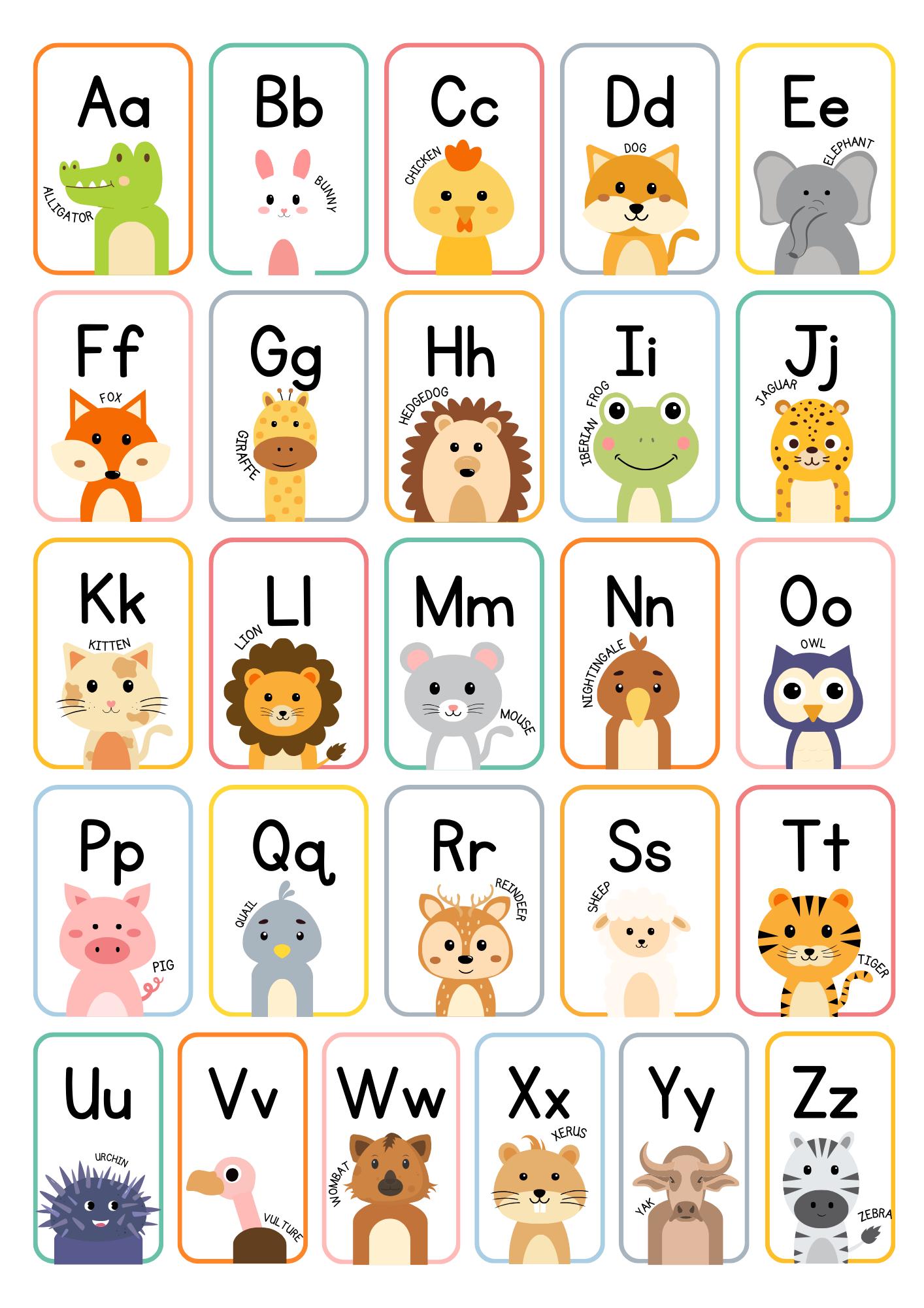 Alphabet Flashcards | ABC Learning Cards | Preschool Printable ...