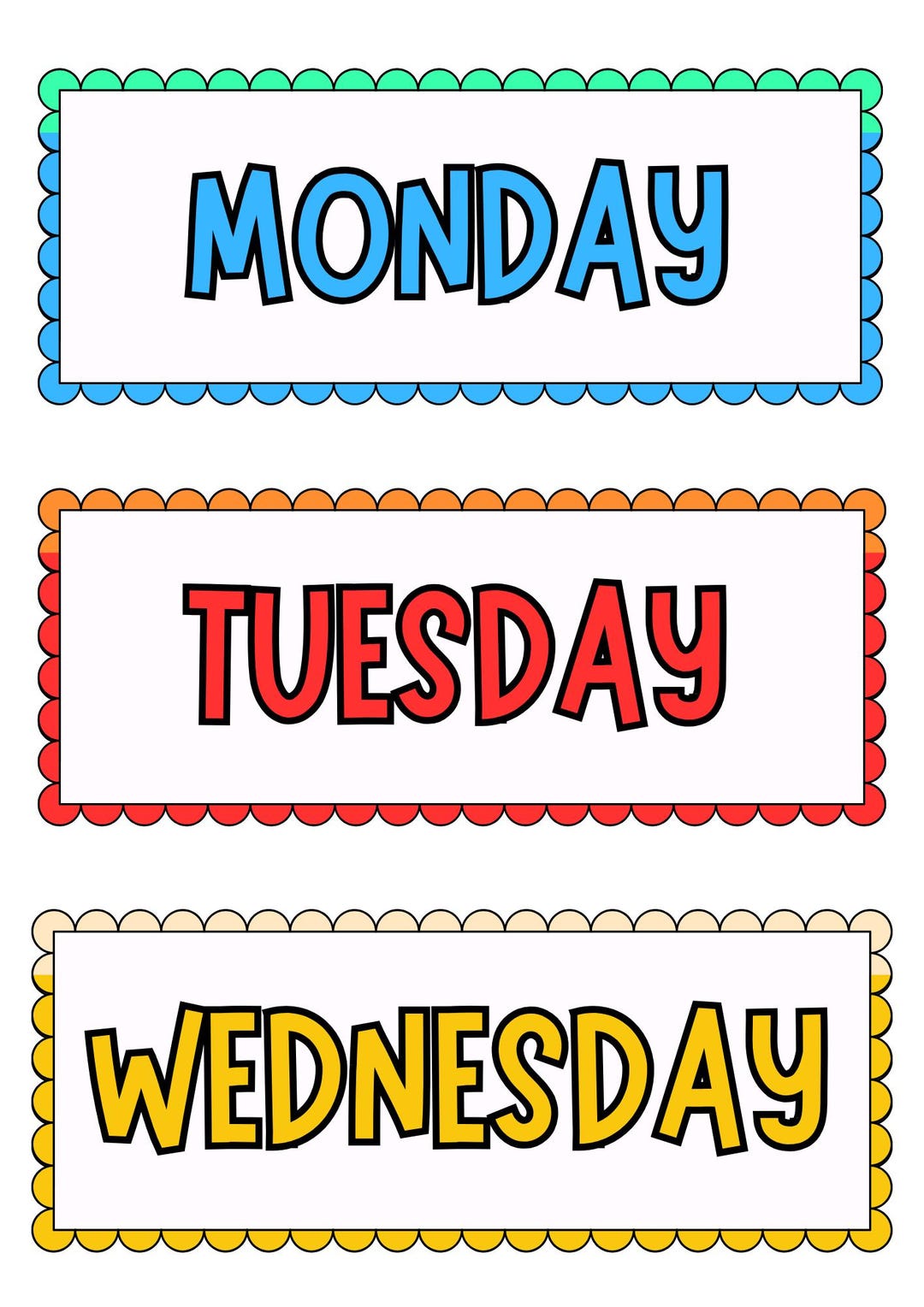 Days of the Week Flashcards | Printable Preschool Learning Cards | Kids ...