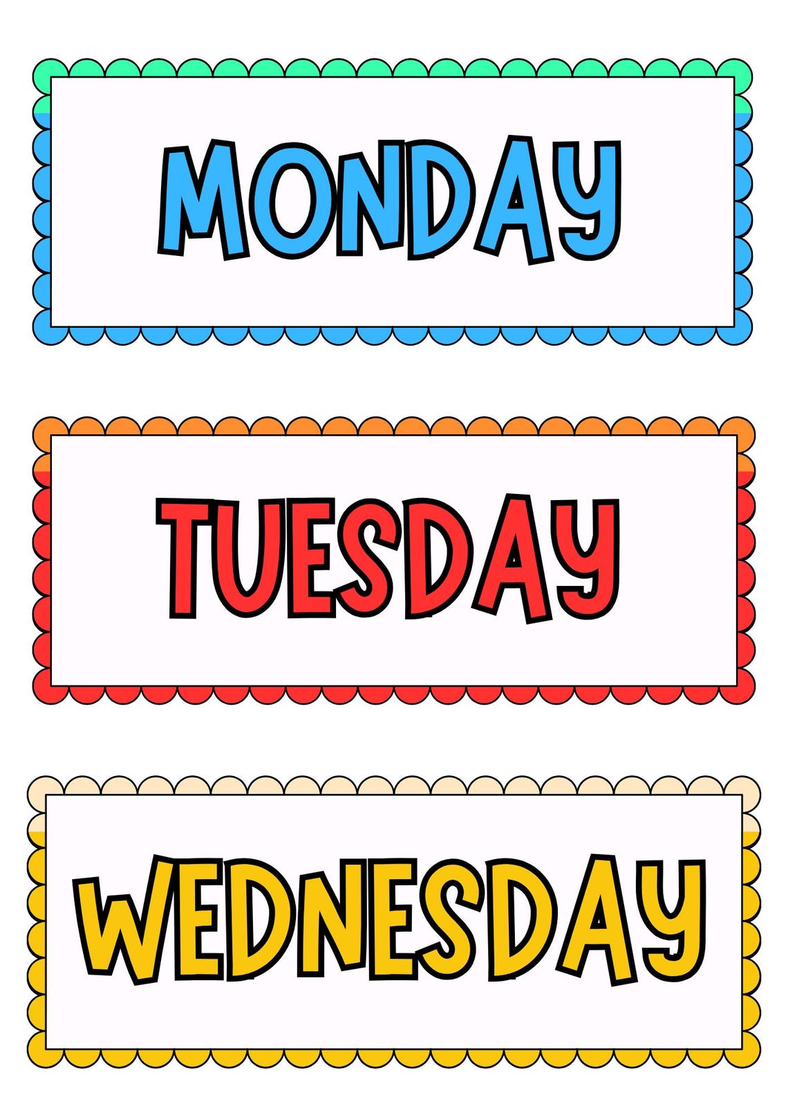 Days of the Week Flashcards | Printable Preschool Learning Cards | Kids ...