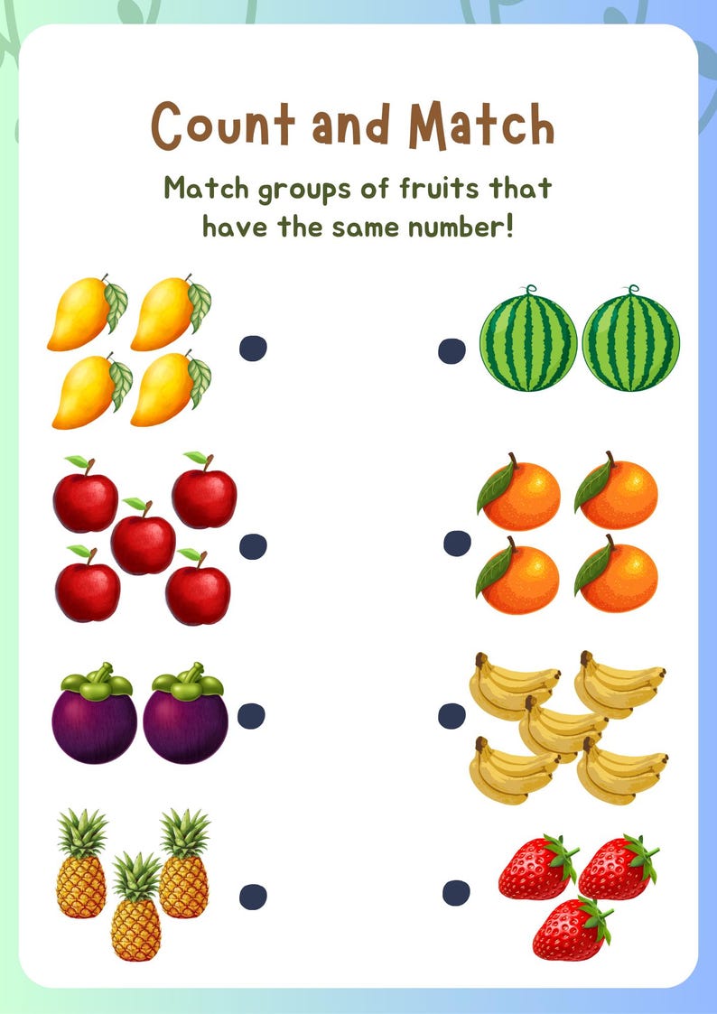 Count and Match, School, Pre School, Educational, Number Flashcards ...