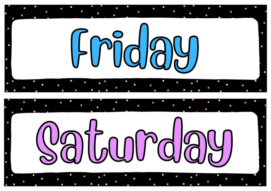 Days of the Week Flashcards | Printable Preschool Learning Cards | Kids ...