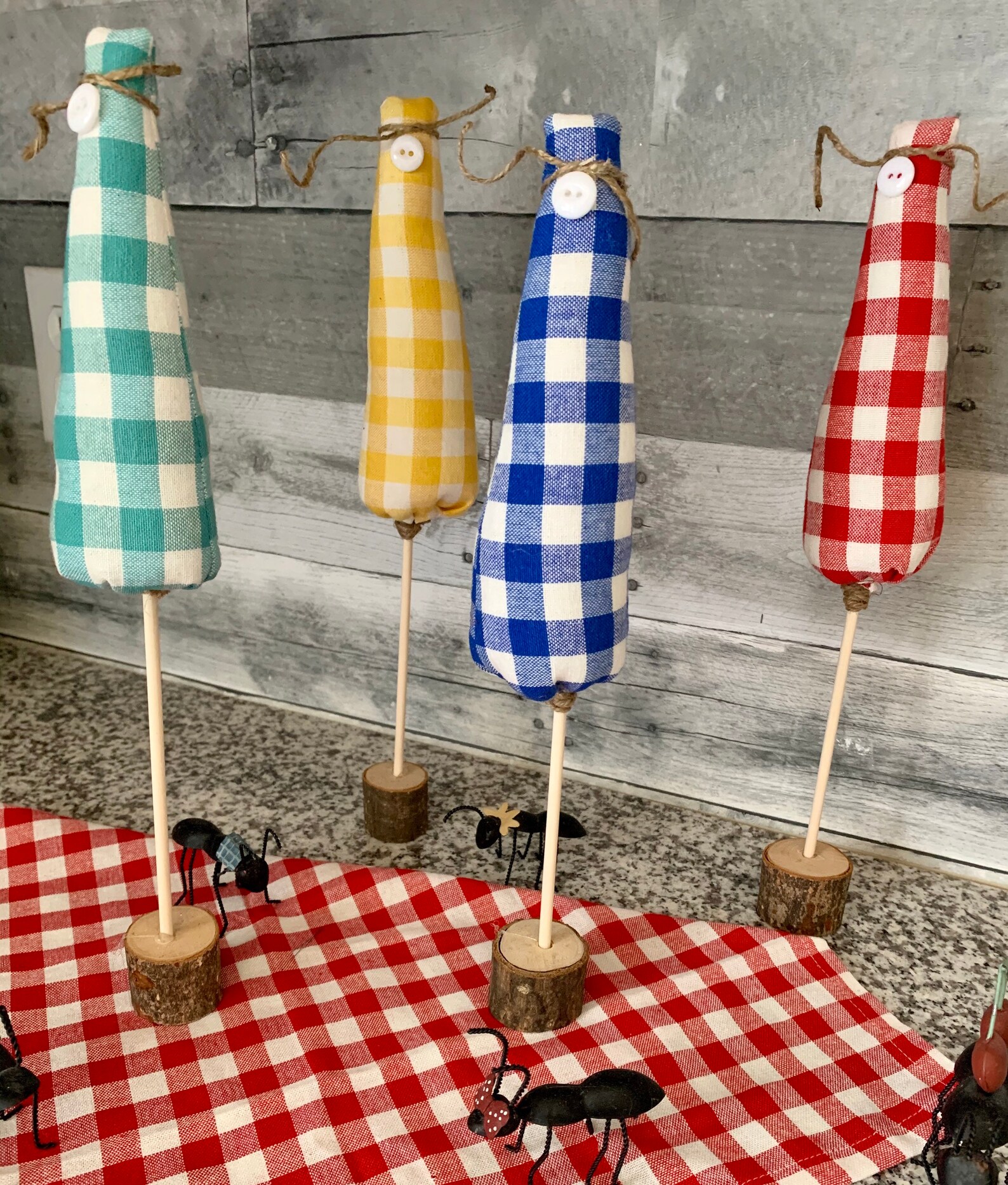 Summer Picnic Trees Gingham Fabric Trees Picnic Basket Red - Etsy