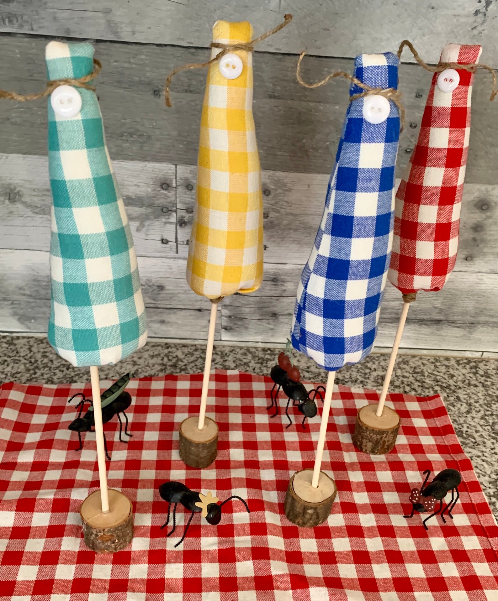 Summer Picnic Trees Gingham Fabric Trees Picnic Basket Red - Etsy