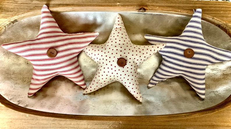 Fabric Stars Farmhouse Stuffed Stars 4th of July Decor Star - Etsy