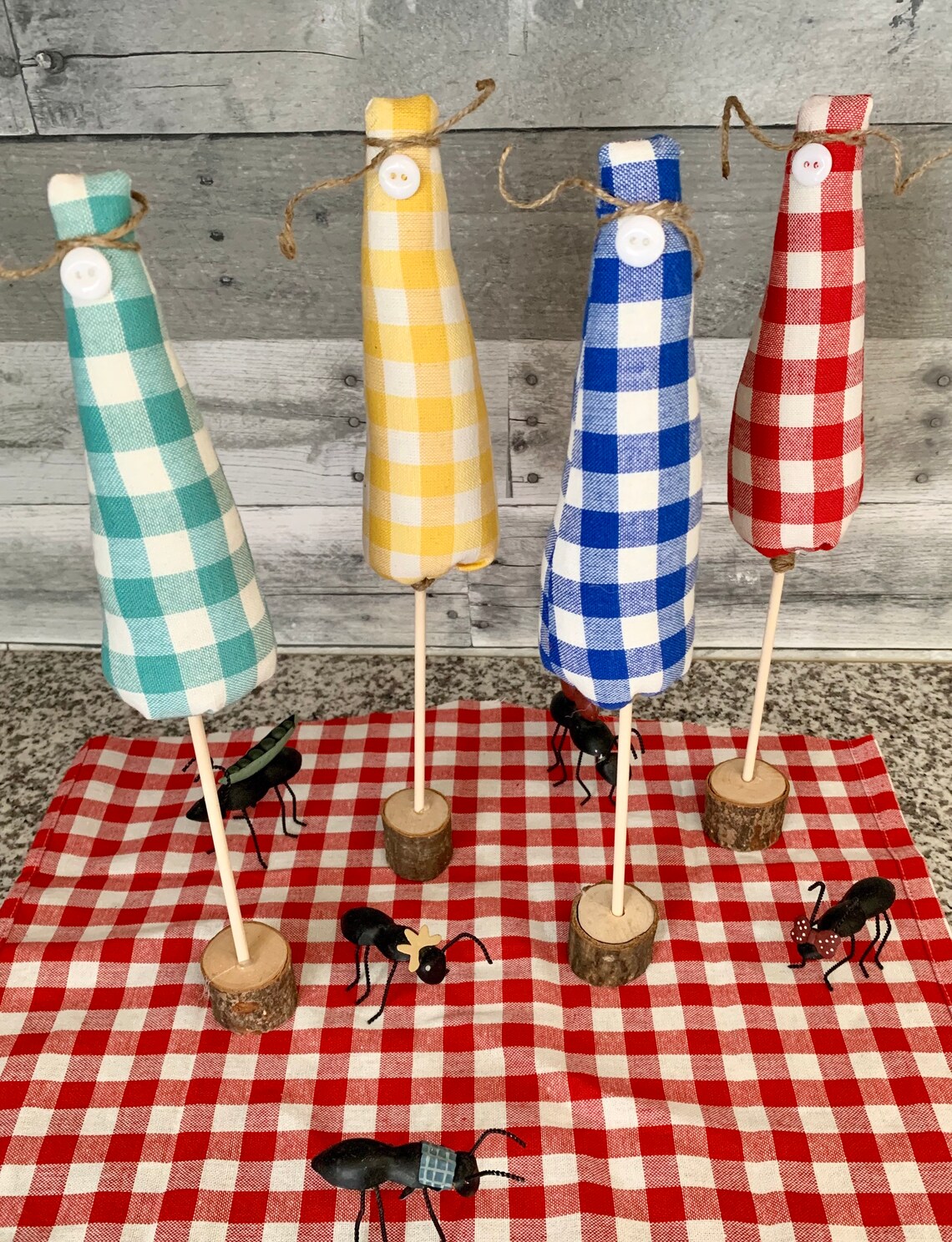 Summer Picnic Trees Gingham Fabric Trees Picnic Basket Red - Etsy